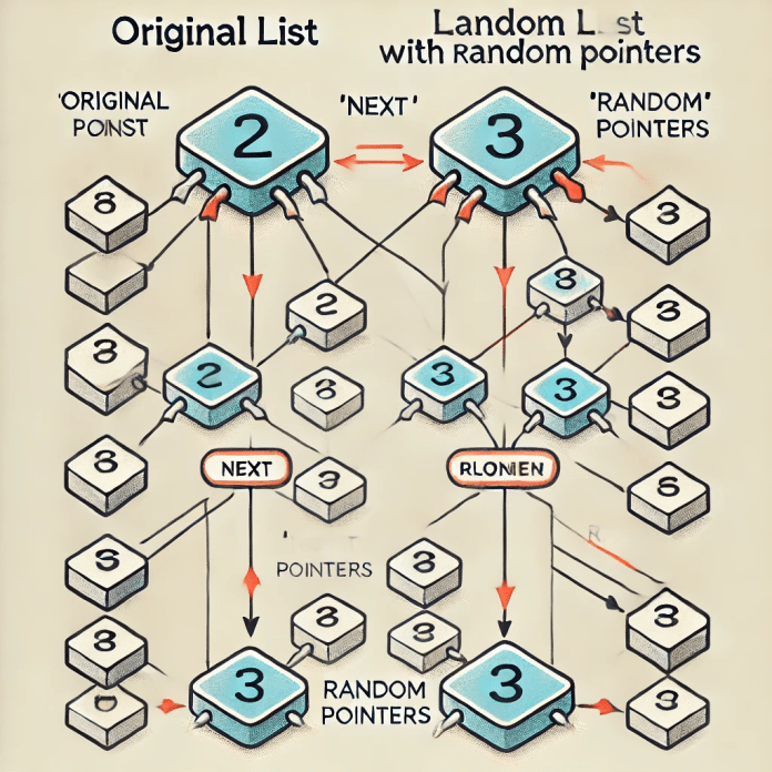 Cloning a Linked List with Random Pointers - Code with Kamlesh-Let's Learn Programming